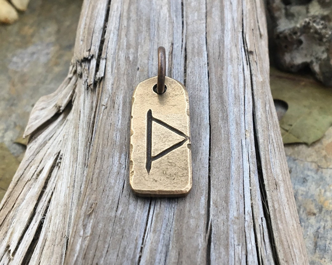Thurisaz Rune Charm, Bronze Rune Pendant, Hand Carved, Nordic Norse ...