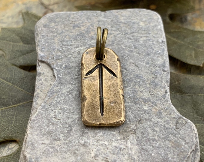 Tiwaz Rune, Nordic Runes, Bronze Rune Pendant, Viking Runes, Rune ...