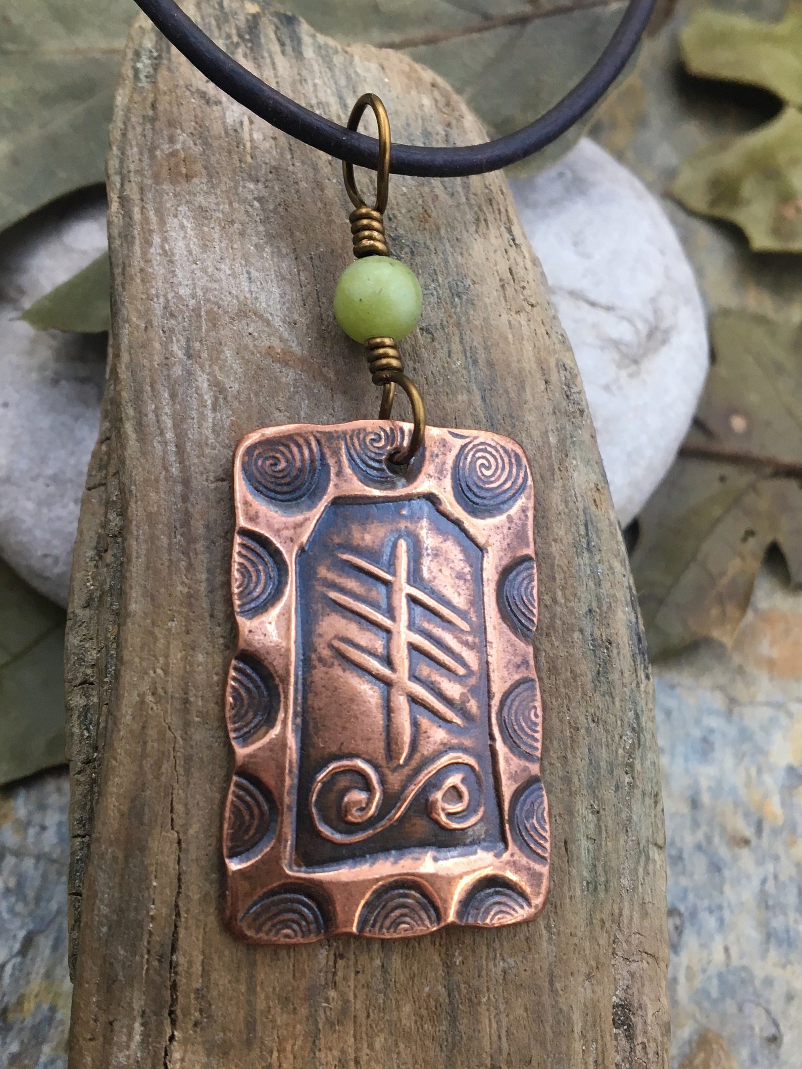 Reed Ogham Charm, Copper Pendant, Celtic Tree Astrology, Connemara ...