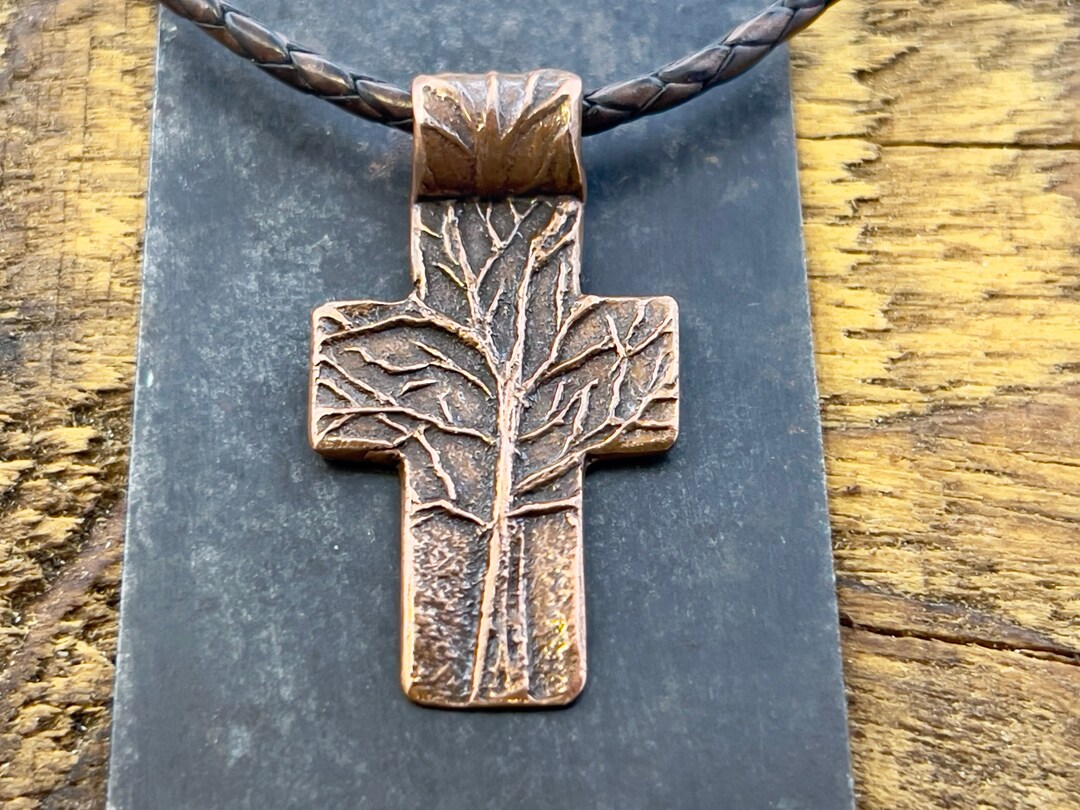 Tree Cross Pendant, Copper Cross, Tree Branch Cross, Men's Jewelry ...