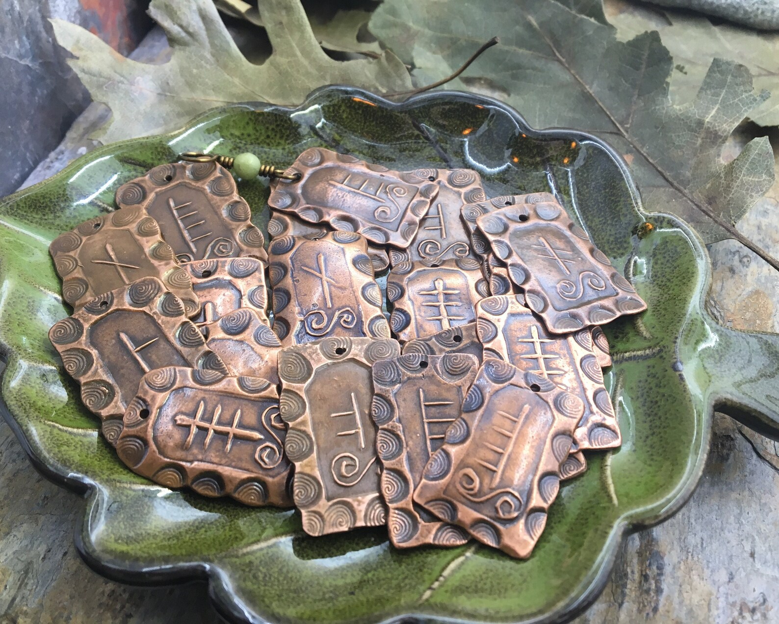 Reed Ogham Charm, Copper Pendant, Celtic Tree Astrology, Connemara ...