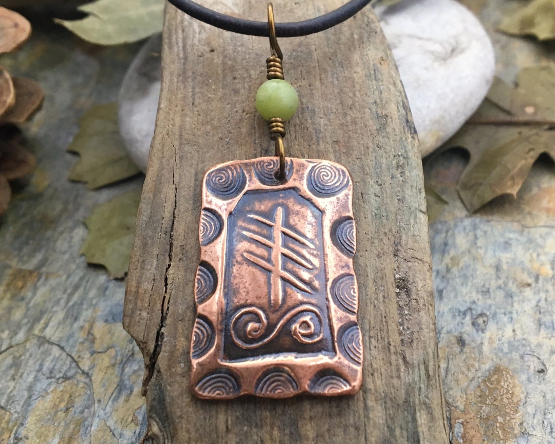 Reed Ogham Charm, Copper Pendant, Celtic Tree Astrology, Connemara ...