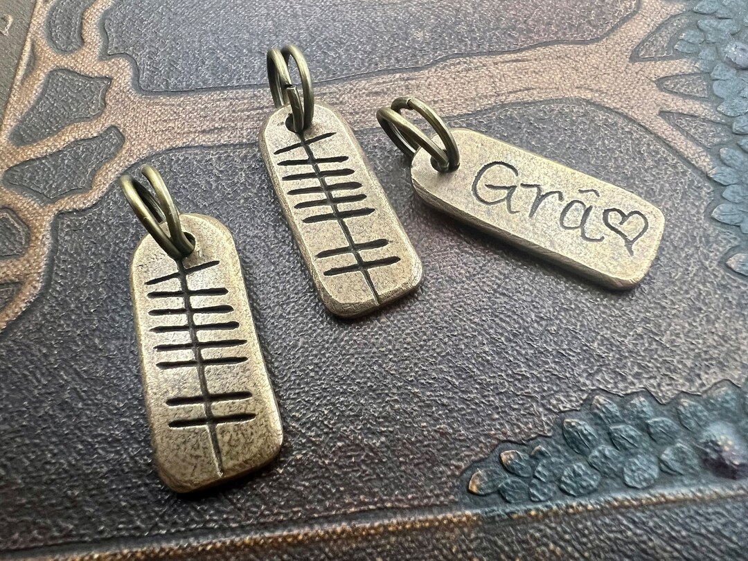 Love Ogham Bronze Charm, Grá Irish Love, Irish Gaelic, 8th Wedding ...