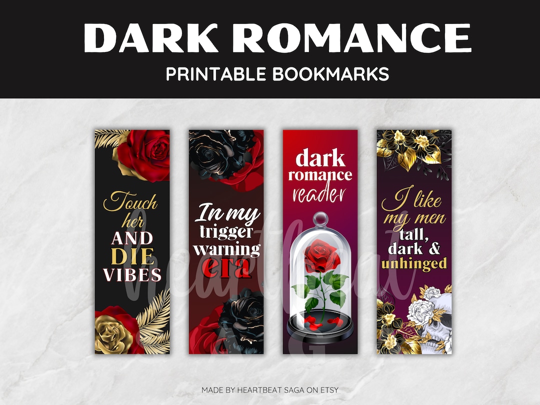 Dark Romance Printable Bookmarks Bookmark Set Dark Romance Reader ...
