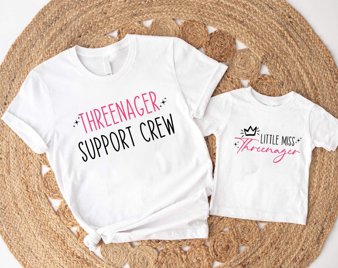Little Miss Threenager Birthday Shirt, Threenager Support Crew Shirt ...