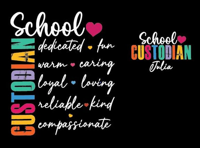 Custom School Custodian SVG PNG, Sublimation Design Download, Back to ...