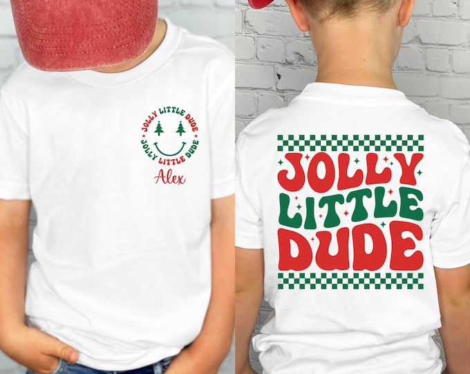 Jolly Little Dude Shirt With Name, Custom Toddler Christmas T-shirt ...