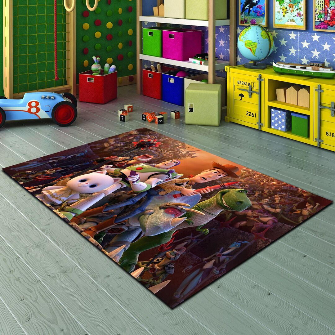 Disney Pixar Toy Story Characters Rug – Bright Kids Nursery Carpet ...