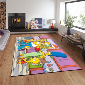 The Simpsons Cartoon Character Rug for Kids Room, the Simpsons Natural ...