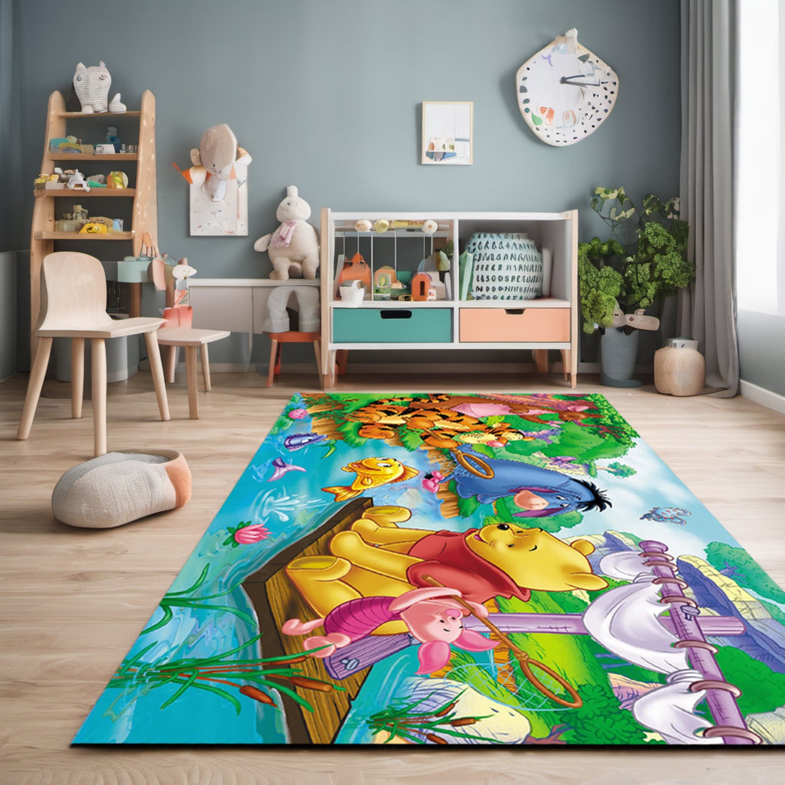 Winnie the Pooh Cartoon Character Rug for Kids Room, Winnie the Pooh ...