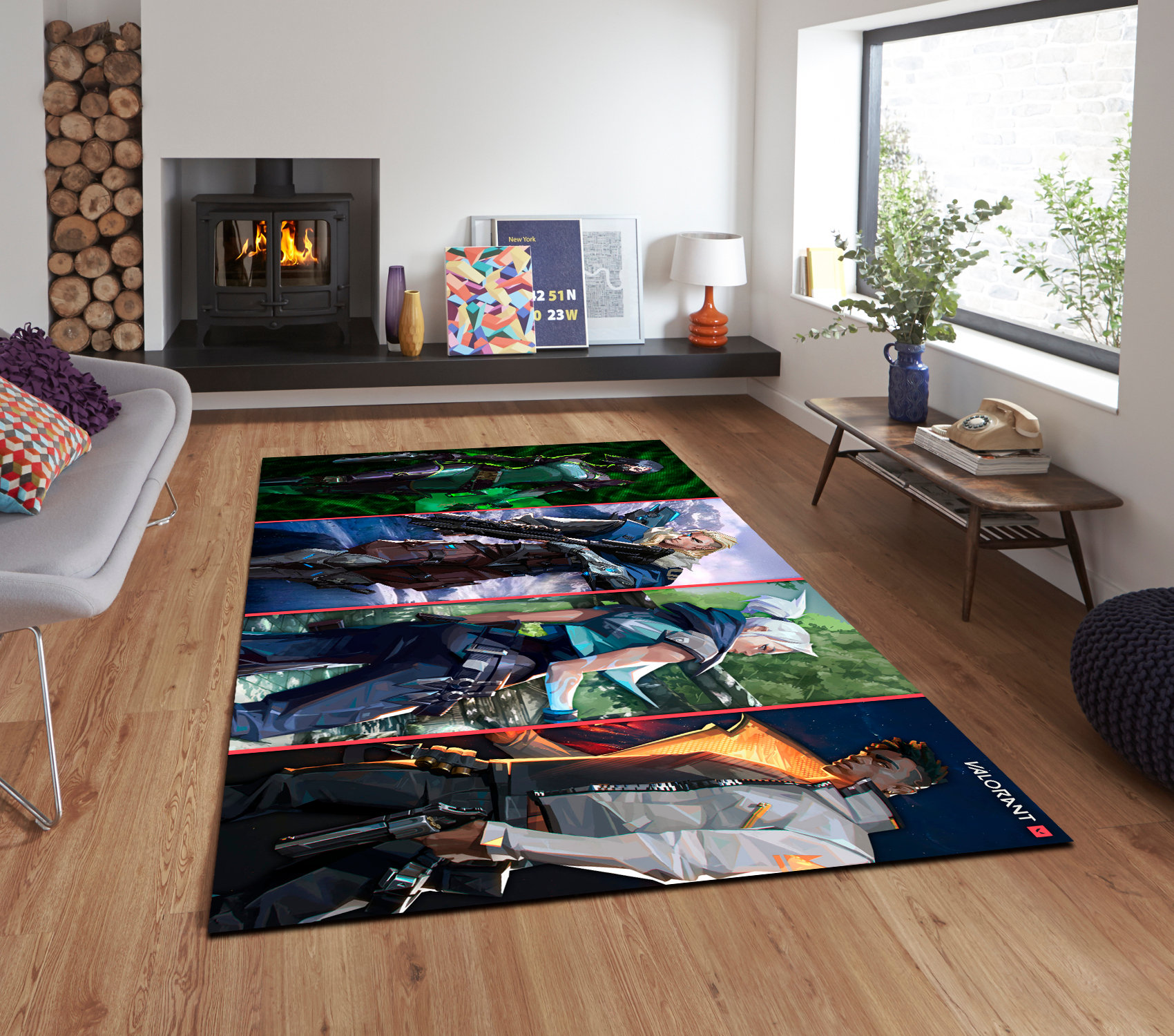 Valorant Team Sova Phoenix Jett Viper Fantastic Gamer Room Rug ...
