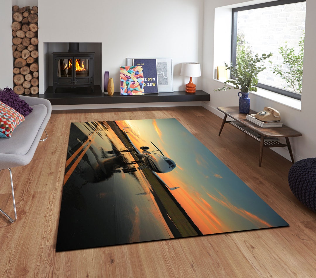 Business Jet Cool Rug for Living or Bedroom, Gift for Pilot or Hostess ...