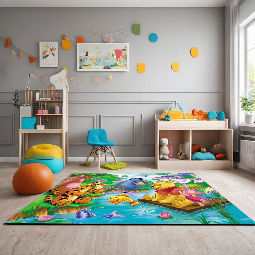 Winnie the Pooh Cartoon Character Rug for Kids Room, Winnie the Pooh ...