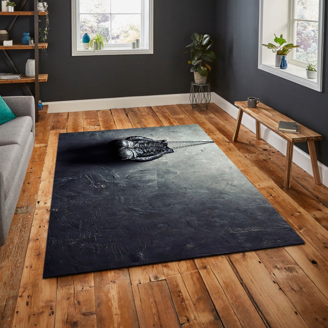 Black Boxing Gloves Rug, Knockout Boxing Figt Carpet, Gift Boxing ...