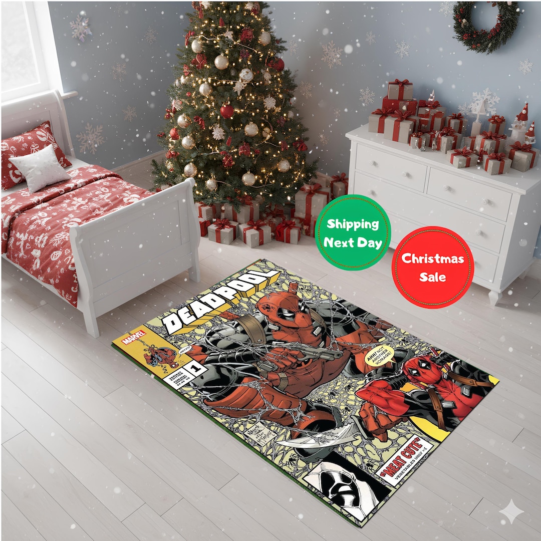 Deadpool Spider-man Homage Comic Cover Rug, Marvel Anti-hero Area Mat ...