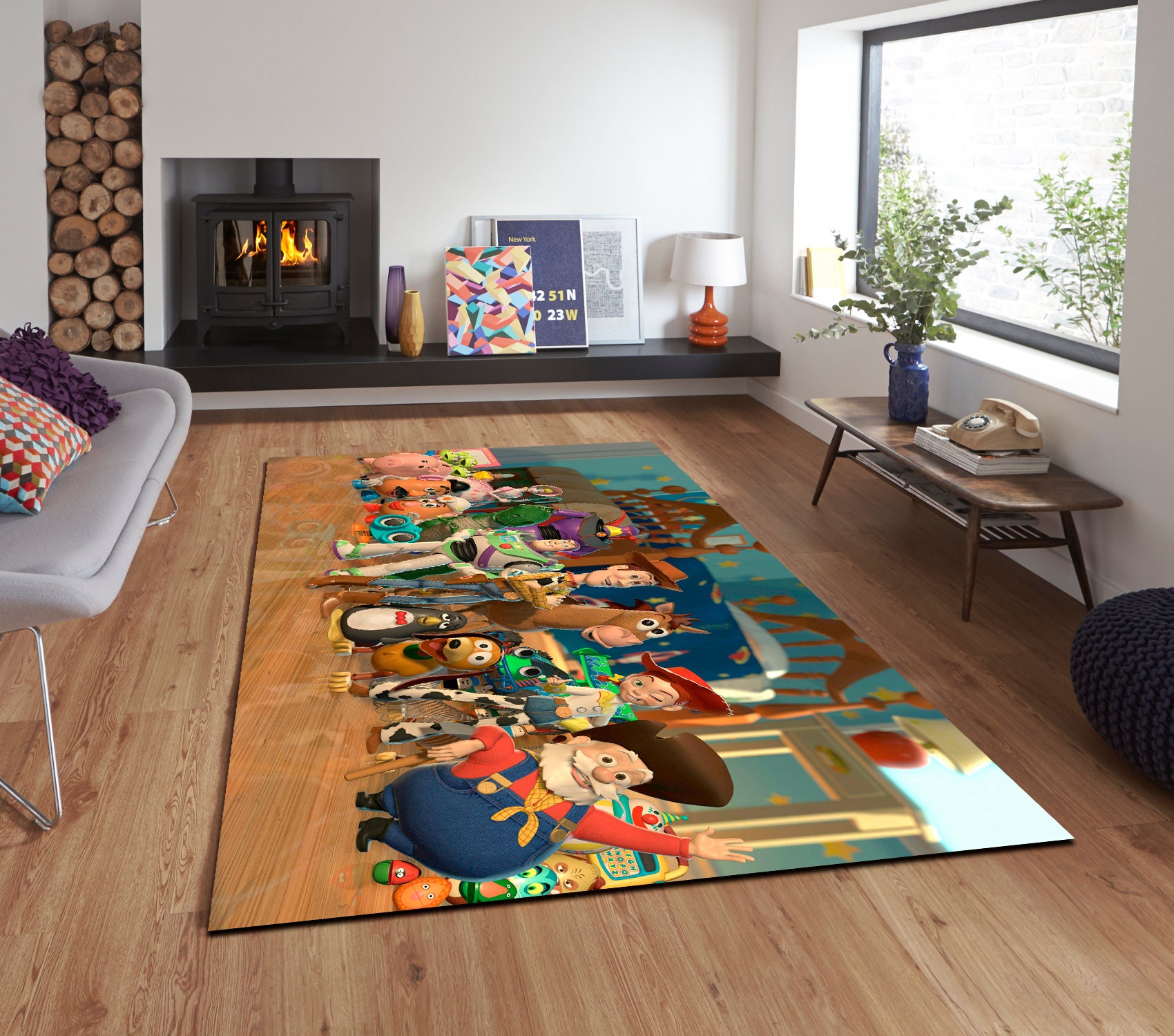 Toy Story Cartoon Character Rug for Kids Room, Toy Story Natural Rug ...