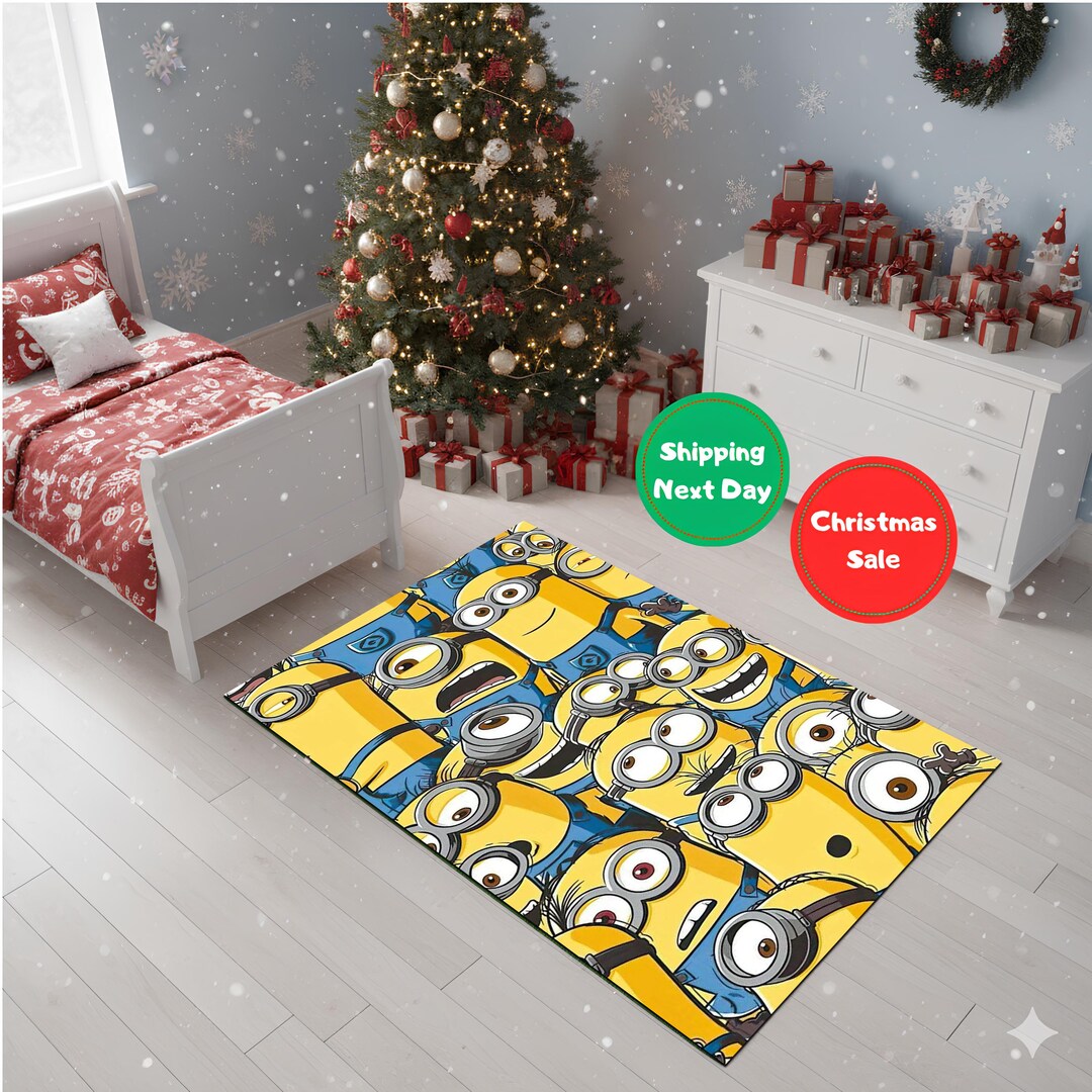 Minions Crowd Printed Rug, Funny Kids Playroom Decor - Etsy