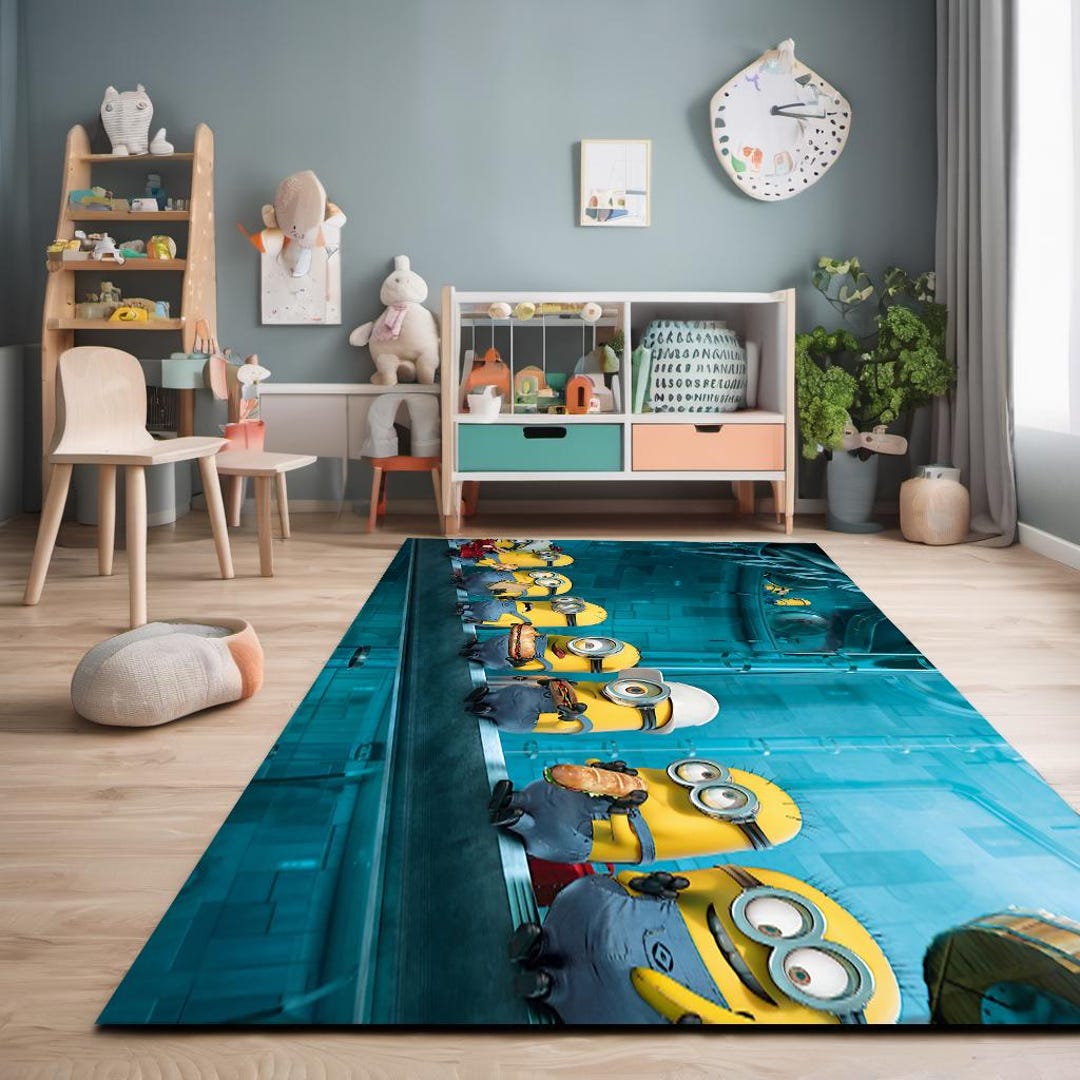 Minions Chartoon Film Character Rug for Kids Room, Minions Natural Rug ...
