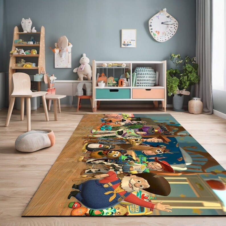 Toy Story Cartoon Character Rug for Kids Room, Toy Story Natural Rug ...