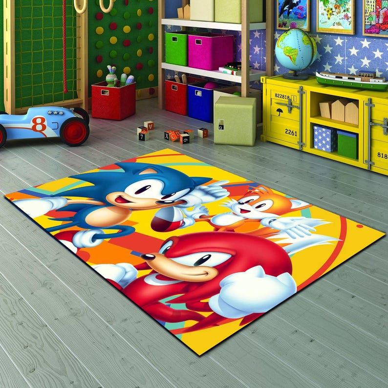 Sonic the Hedgehog Rug: Kids Nursery Room Decor - Etsy