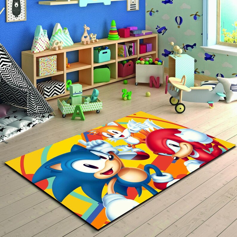 Sonic the Hedgehog Rug: Kids Nursery Room Decor - Etsy