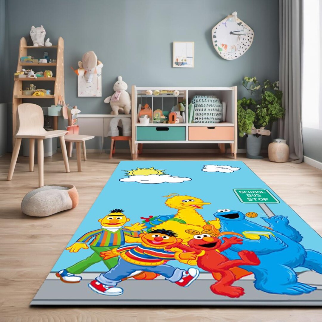 Sesame Street Rug | Elmo Cookie Monster Big Bird Carpet | Fun Colorful ...