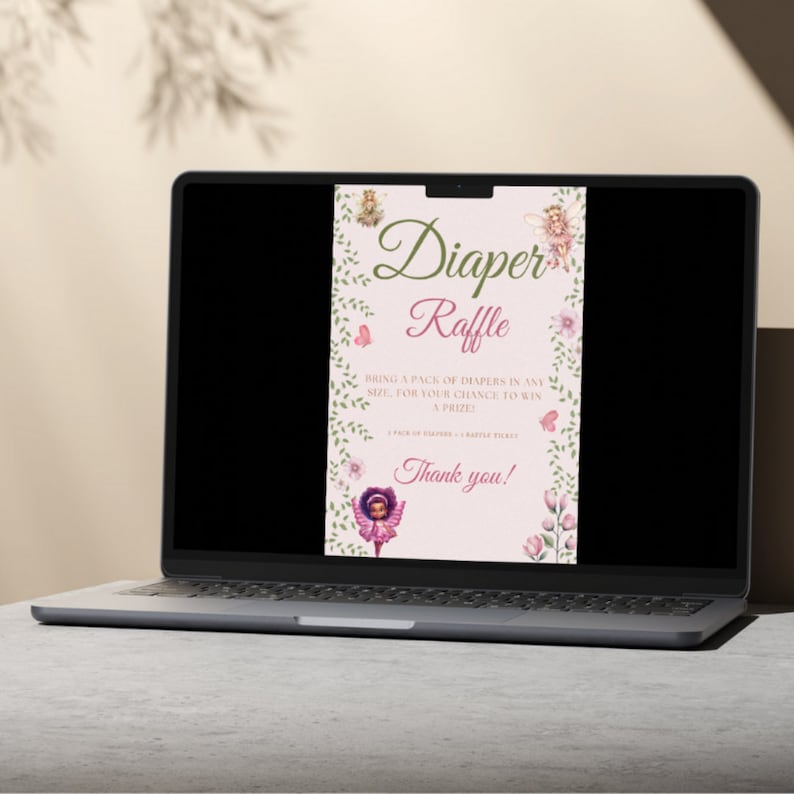 Fairy Enchanted Baby Shower Invitation & Diaper Raffle Flyer - Etsy