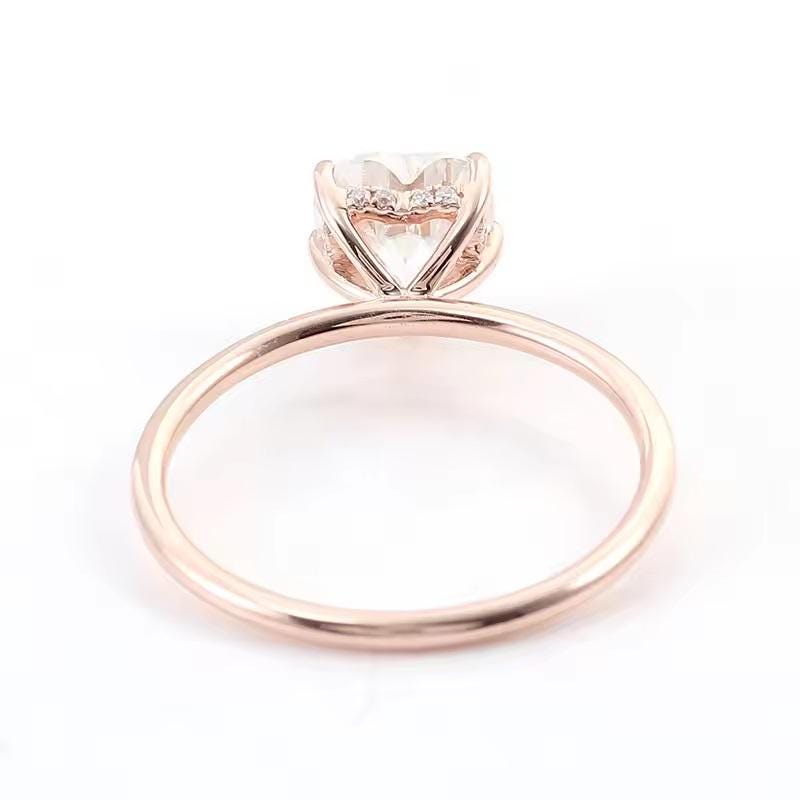 1.25 CT Heart Cut Solitaire Ring, Dainty Heart Cut Ring, 14k Solid ...