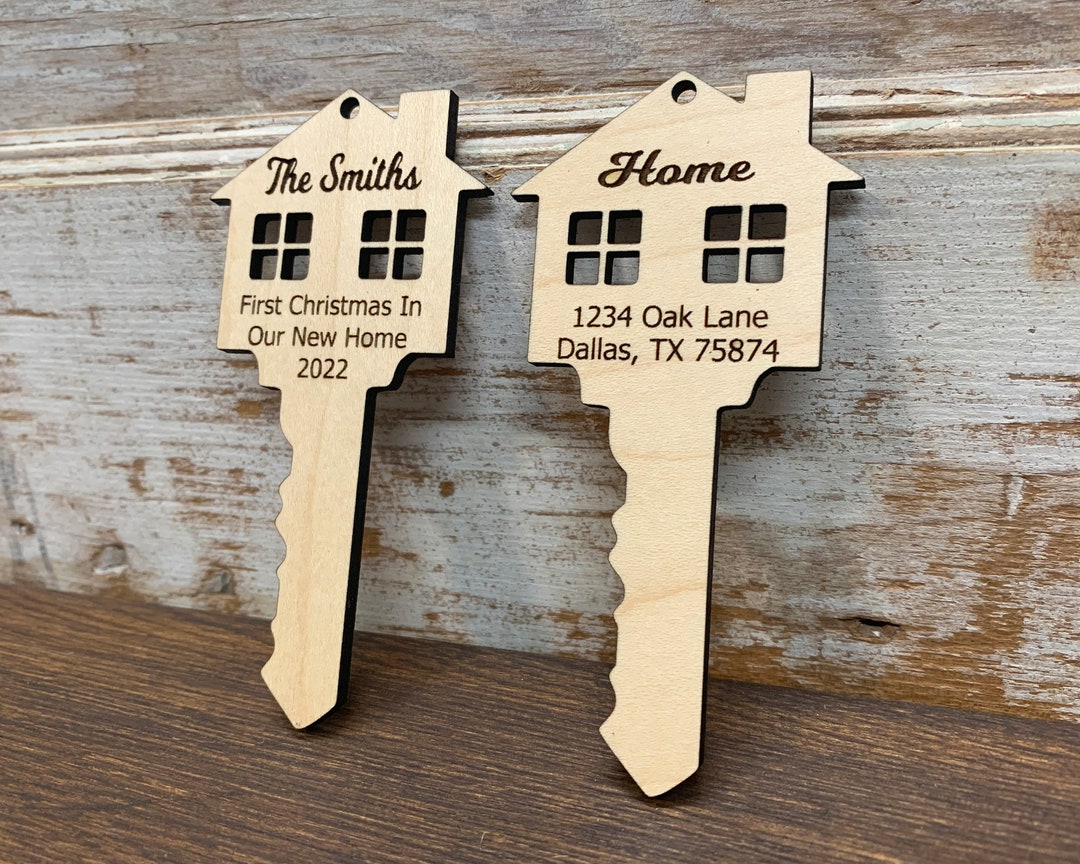 Key New Home Ornament for Christmas - Personalized Name and Address ...