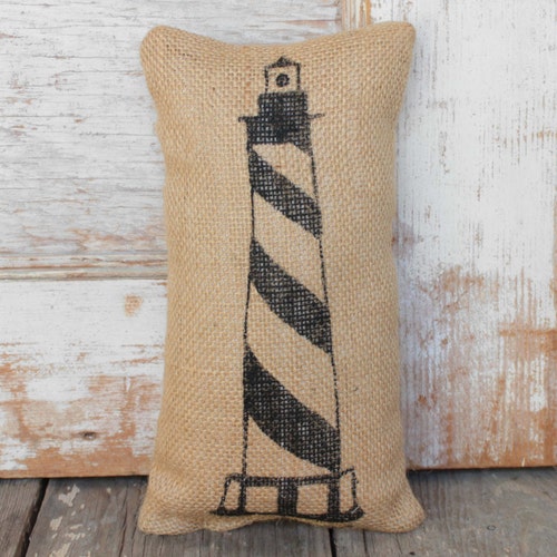 The Cape Lighthouse Burlap Doorstop Nautical Door Stop - Etsy