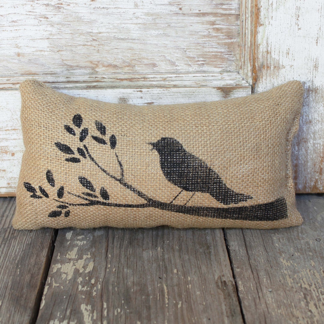 Bird and Branch Burlap Feed Sack Doorstop Door Stop Bird Decor - Etsy