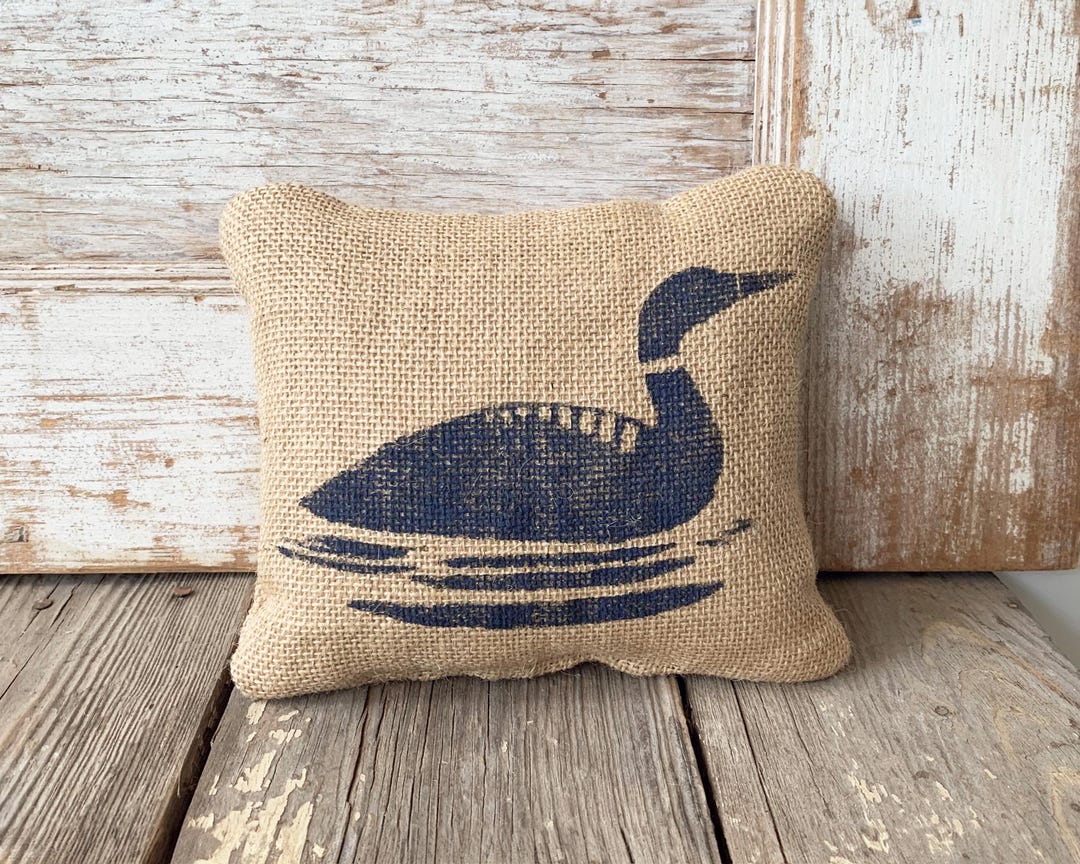 The Lake Loon - Burlap Doorstop - Loon Decor - Doorstopper - Etsy