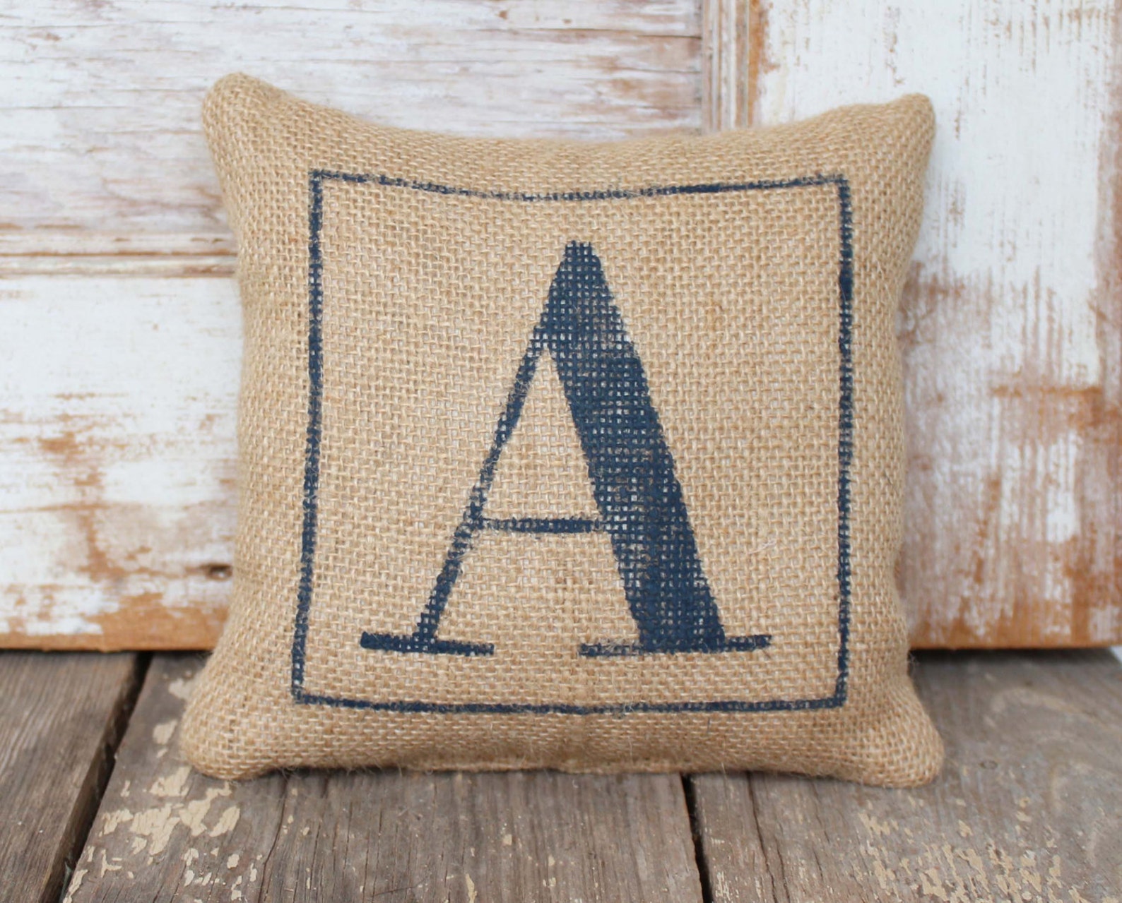 Classic Monogram Burlap Doorstop Burlap Fabric Doorstop - Etsy
