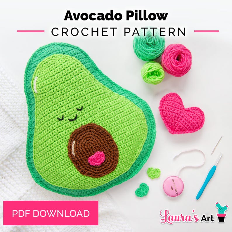 Avocado Pillow Crochet Pattern – Step by Step - Etsy