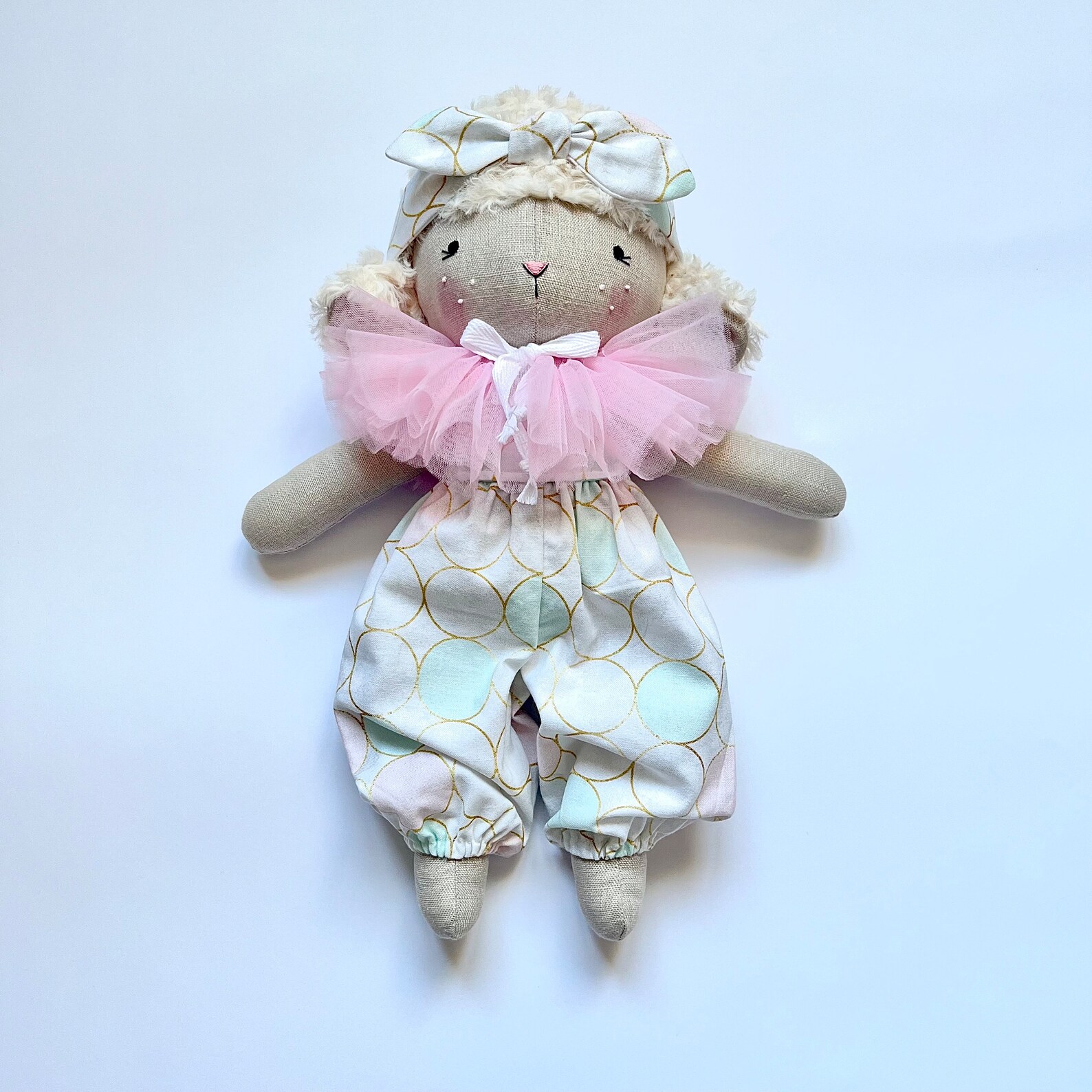 Handmade Sheep Rag Doll, Lamb Fabric Doll, Linen Sheep Doll, Stuffed ...