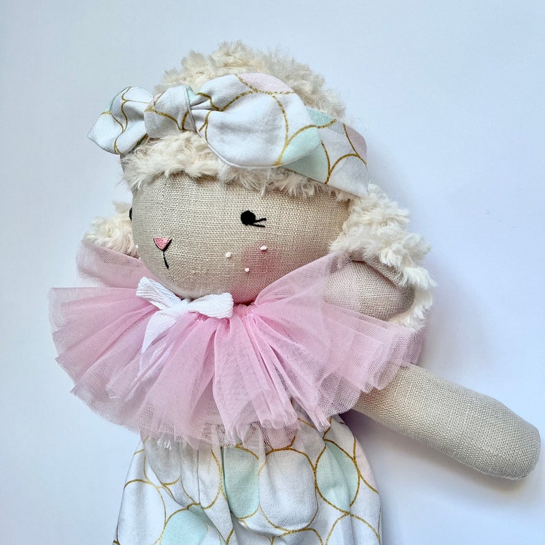 Handmade Sheep Rag Doll, Lamb Fabric Doll, Linen Sheep Doll, Stuffed ...