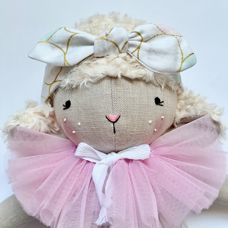 Handmade Sheep Rag Doll, Lamb Fabric Doll, Linen Sheep Doll, Stuffed ...
