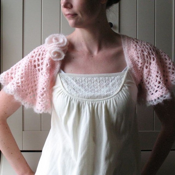 Items similar to Sugared pink shrug on Etsy