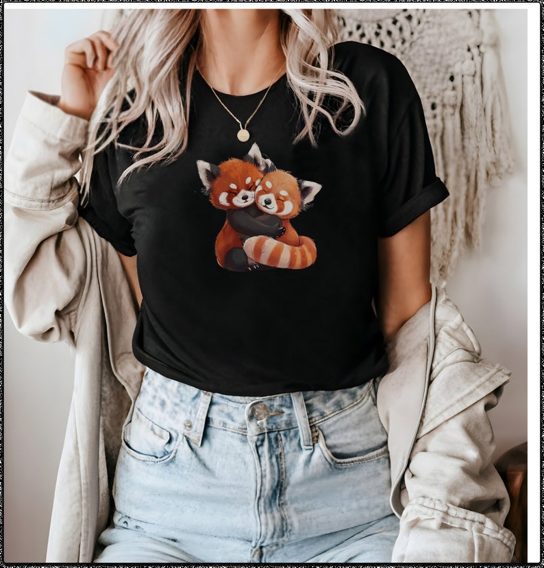Cute Red Pandas, Cute Red Pandas Hugging, Couple T-shirt, Red Panda ...
