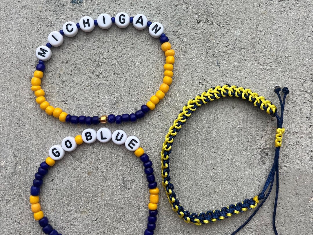 University of Michigan Bracelet Stack Go Blue Go Blue Friendship ...
