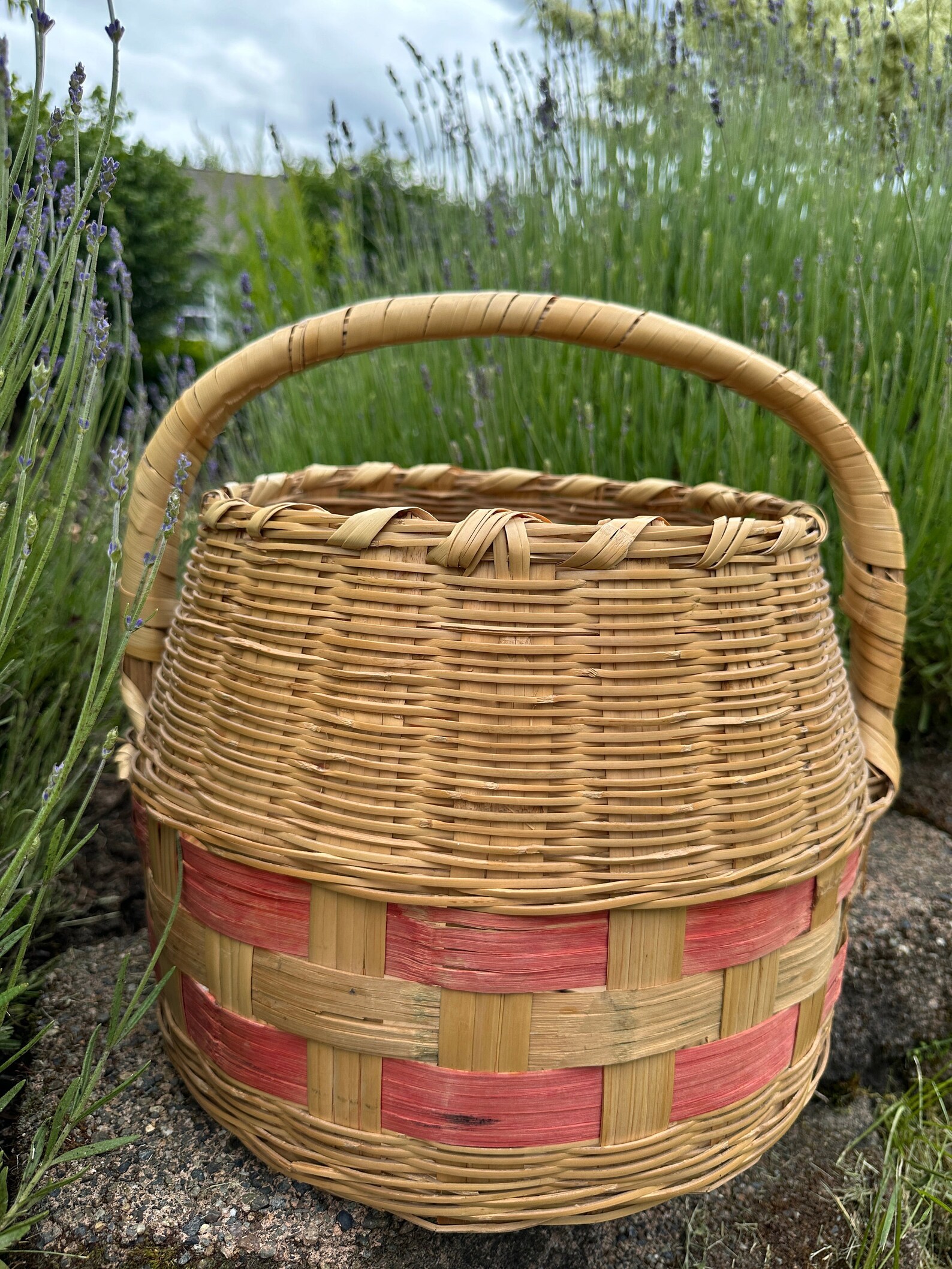 Large Vintage Handled Basket - Etsy Canada