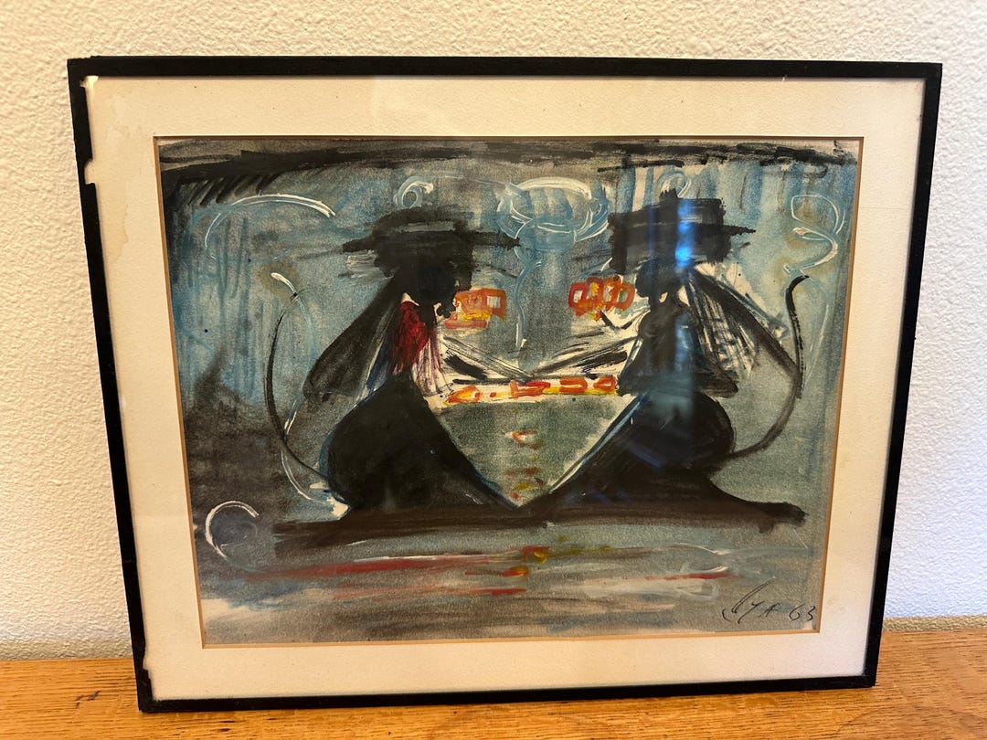 Vintage Painting of Two Women in Mexico by Lady Iya Abdy, 1963 - Etsy