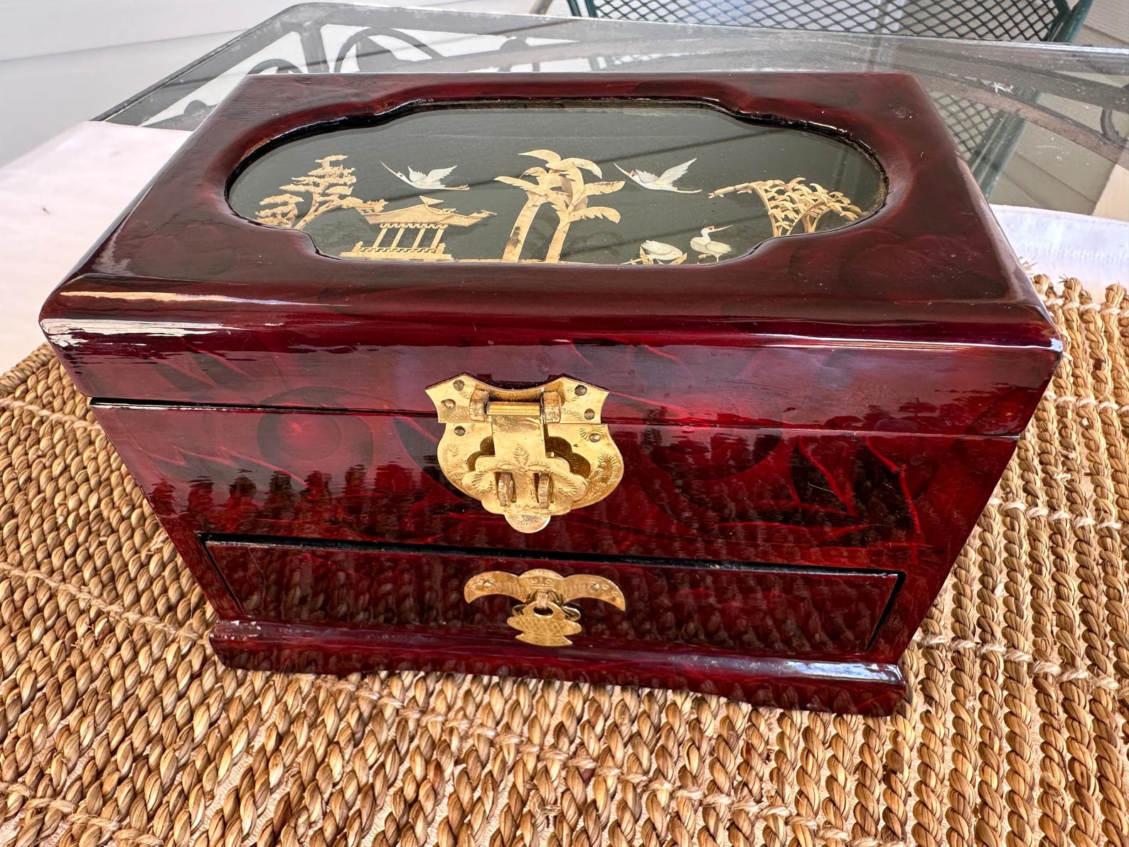 Vintage 1960s Cherry Lacquered Jewelry Box Asian Inspired - Etsy