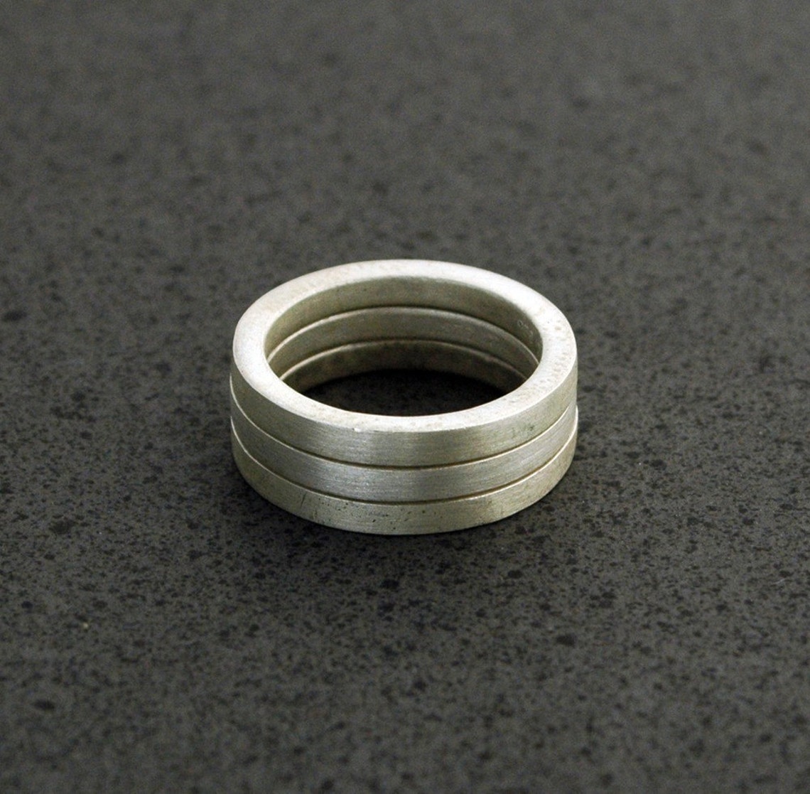 Square 2.4mm Thick Ring - Stackable Band in Sterling Silver - Handmade ...