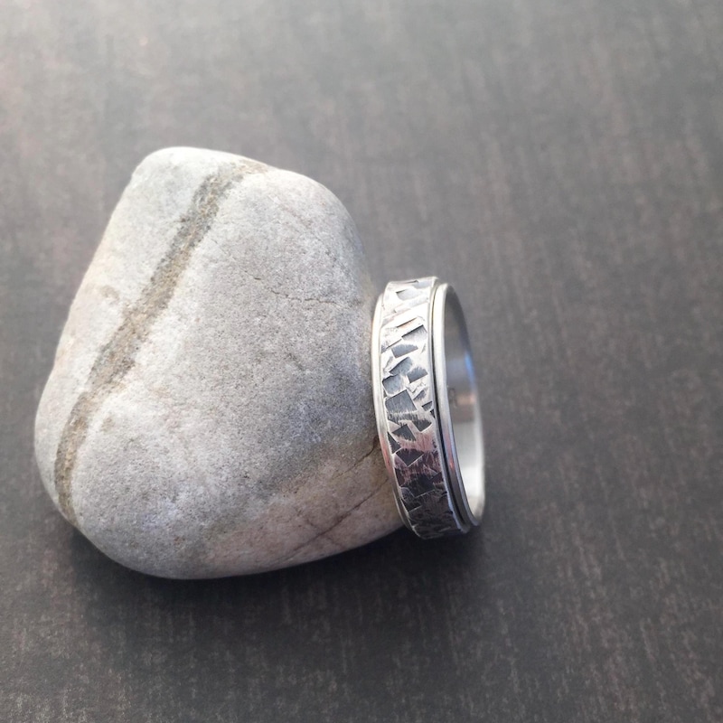 Rustic Silver Ring - Etsy