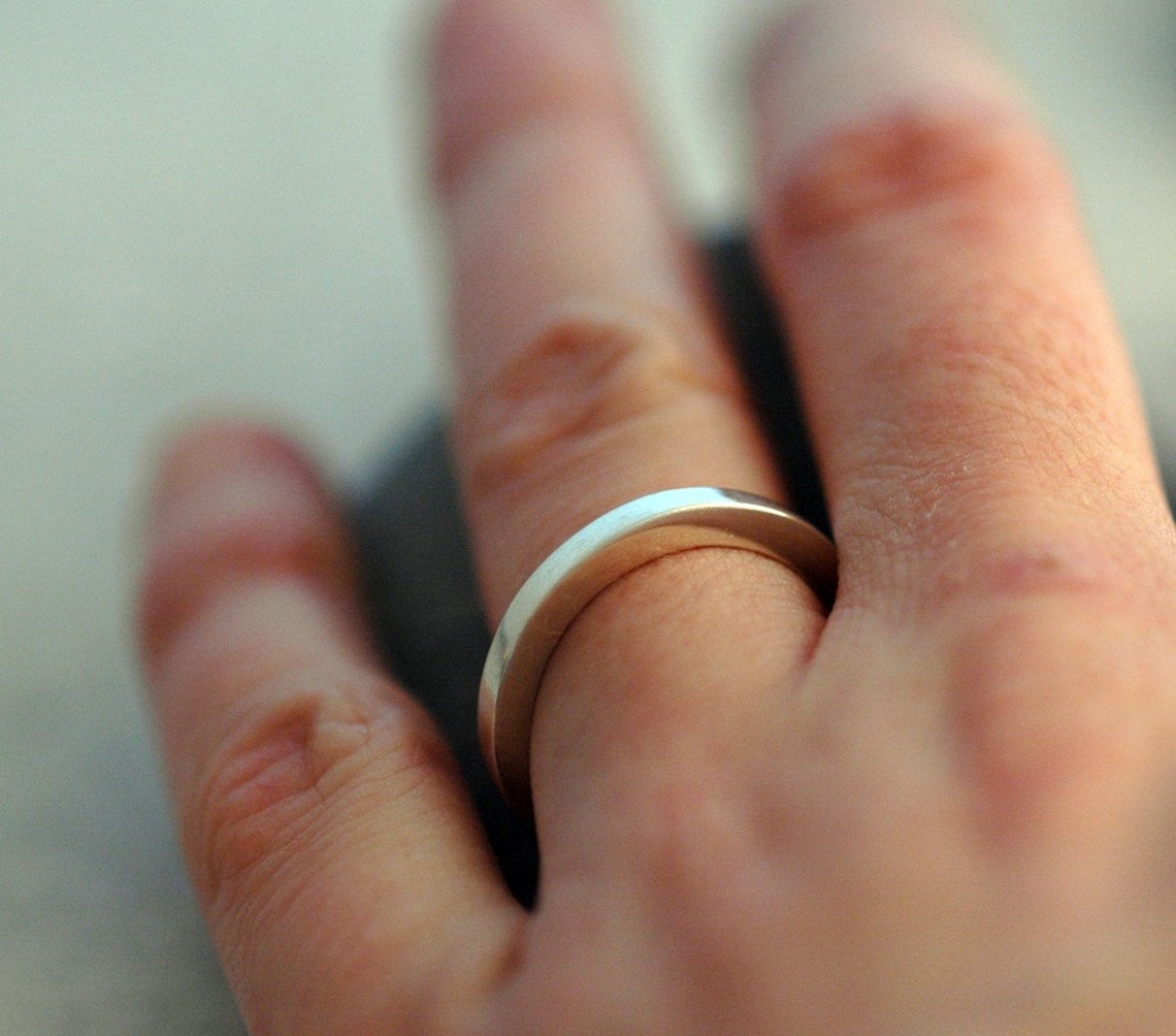 Square 2.4mm Thick Ring - Stackable Band in Sterling Silver - Handmade ...