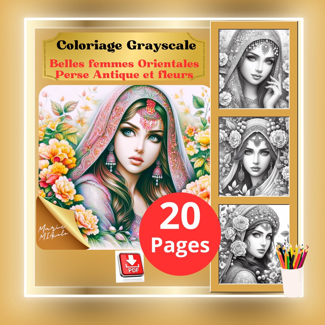 20 Coloring Pages Portraits of Beautiful Women Oriental Style Ancient ...