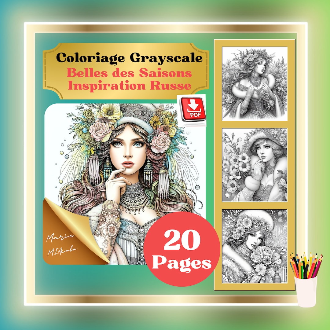 20 Light Gray Level Coloring Pages, Detailed Pencil Drawing. Portraits ...