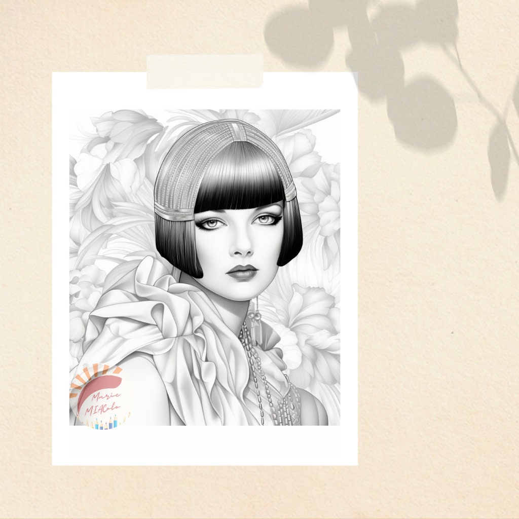 20 Adult Coloring Pages, Light Grayscale, Classic Hollywood Stars ...