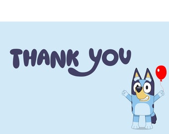 Bluey Thank You Card Digital Download - Etsy